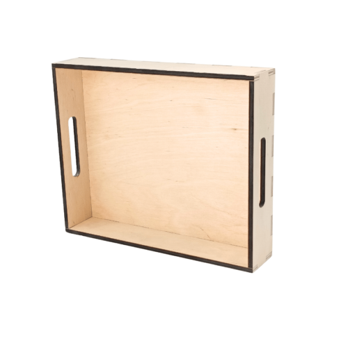 Medinis padėklas su rankenomis – 32×26×6 cm